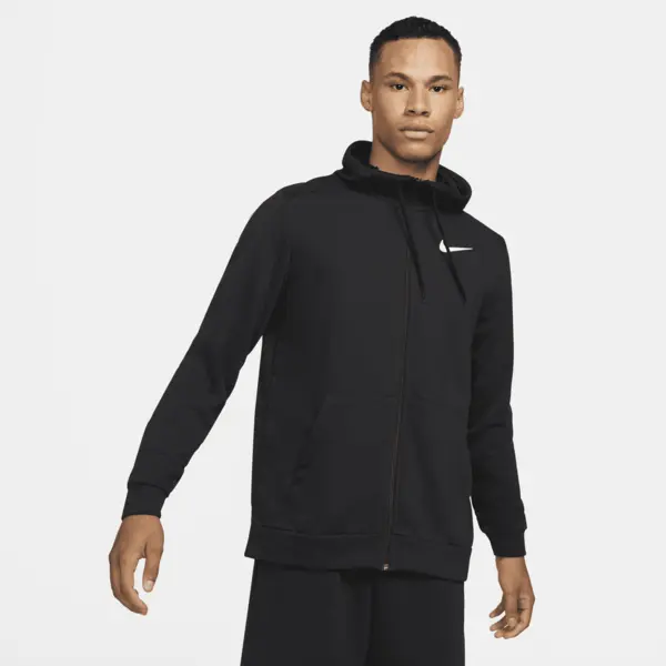 Nike Dri-fit Hooded Full-zip Fitness Jacket - Black