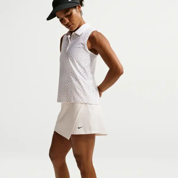 Nike Dri-fit Sleeveless Golf Polo With Printed Design