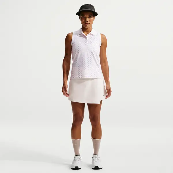 Nike Dri-fit Sleeveless Golf Polo With Printed Design