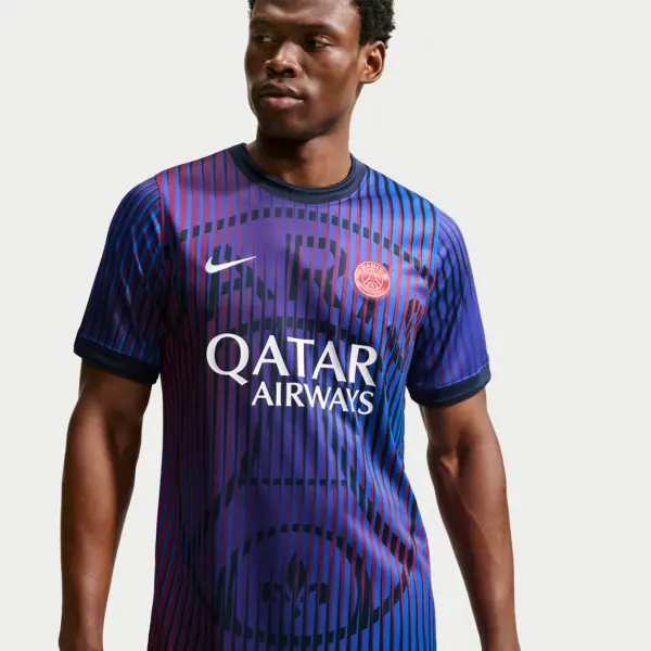 Nike Paris Saint-germain Away Dri-fit Soccer Pre-match Top - Blue