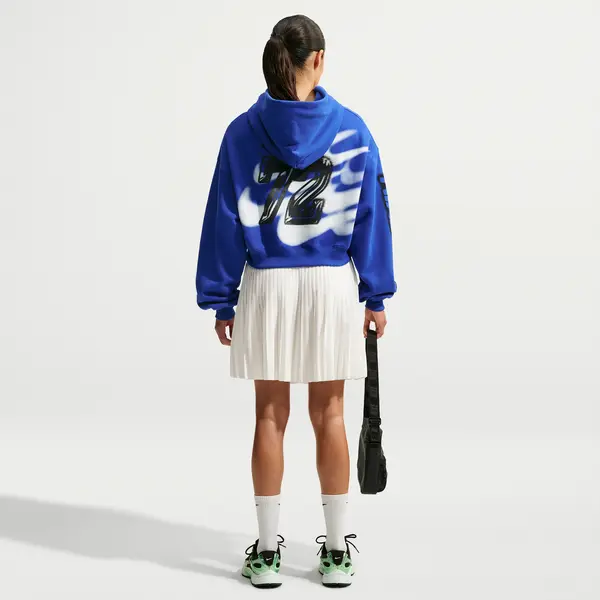 Nike Studio Fleece Cropped Oversized Pullover Hoodie