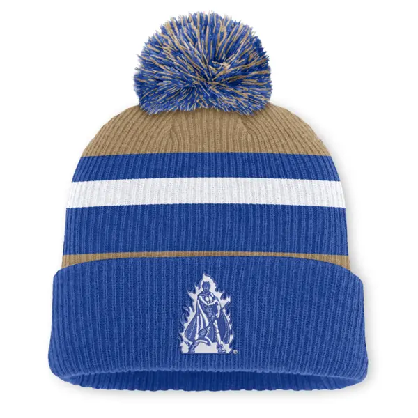Nike Duke Legacy Striped College Cuffed Pom Beanie - Brown