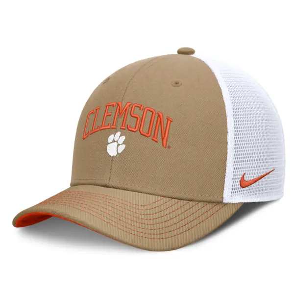 Nike Clemson Primetime Arched Dri-fit College Trucker Adjustable Hat - Brown
