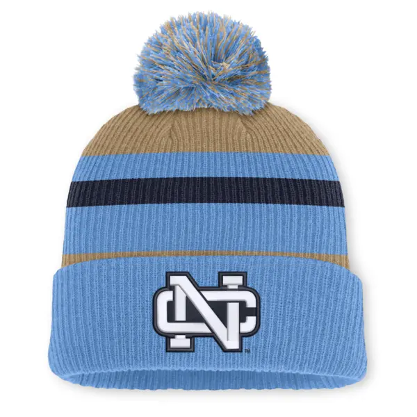 Nike North Carolina Legacy Striped College Cuffed Pom Beanie - Brown