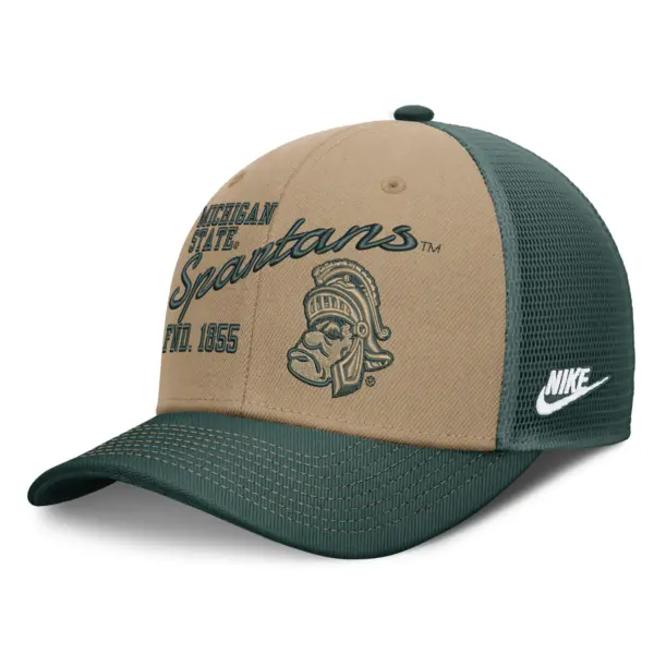 Nike Michigan State Legacy Rise Dri-fit College Trucker Adjustable Hat - Brown