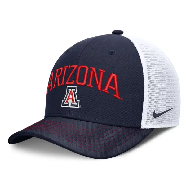 Nike Arizona Primetime Arched Dri-fit College Trucker Adjustable Hat - Blue