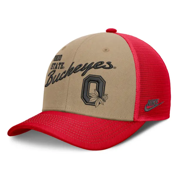 Nike Ohio State Legacy Rise Dri-fit College Trucker Adjustable Hat - Brown