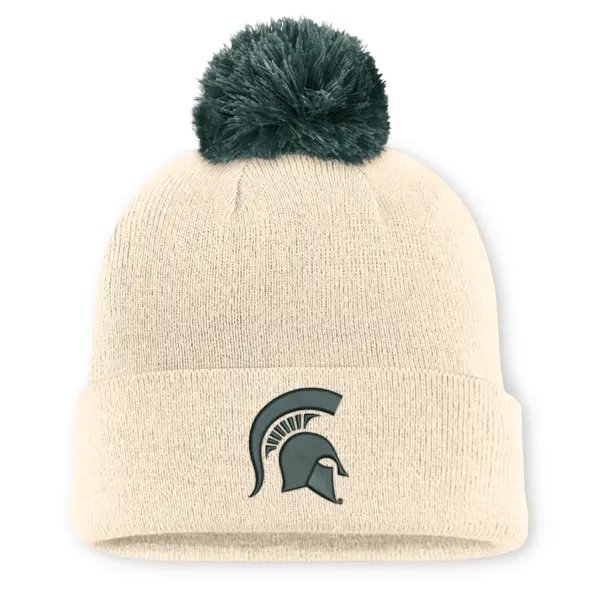 Nike Michigan State Campus Prep Script College Cuffed Pom Beanie - Brown