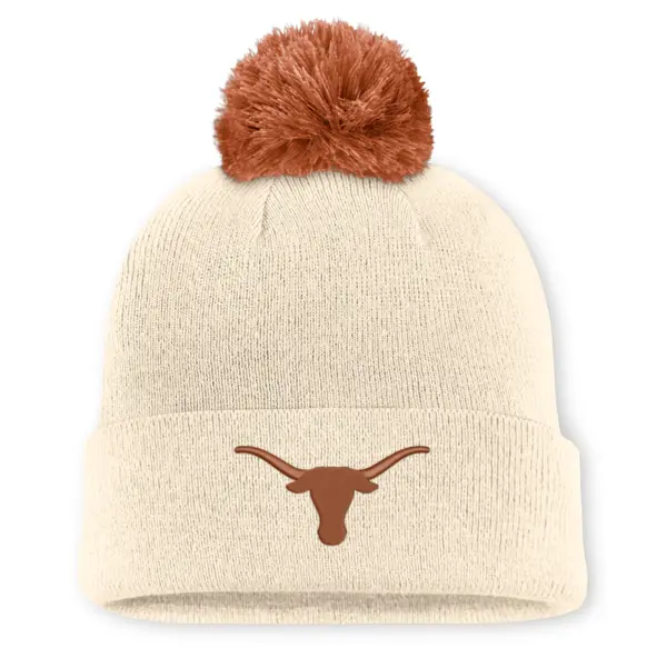 Nike Texas Campus Prep Script College Cuffed Pom Beanie - Brown