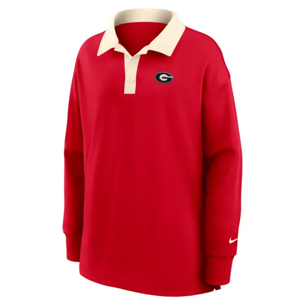 Nike Georgia Academic Dri-fit Oversized Long-sleeve Polo - Red