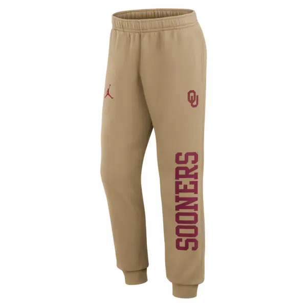 JORDAN Oklahoma Primetime Club Brand College Jogger Pants - Brown