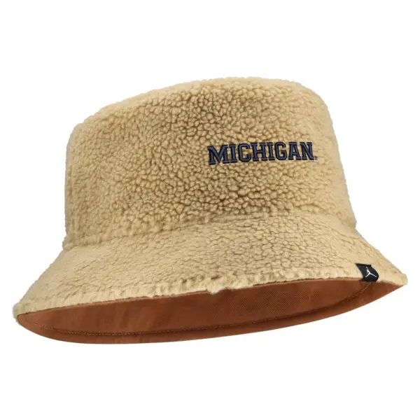 JORDAN Michigan Campus Prep Script Reversible Brand College Bucket Hat