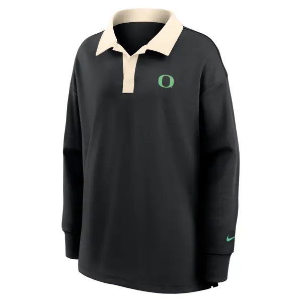 Nike Dri-fit Oversized Long-sleeve Polo - Black