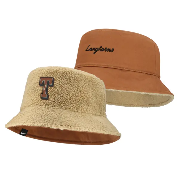 Nike Texas Campus Prep Script Reversible College Bucket Hat - Brown