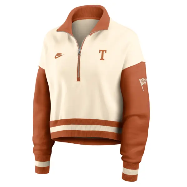 Nike Texas Legacy College Cropped Oversized 1/4-zip Crew - Brown