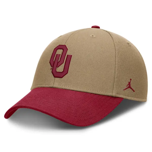 JORDAN Oklahoma Primetime Rise Brand Dri-fit College Trucker Adjustable Hat - Brown