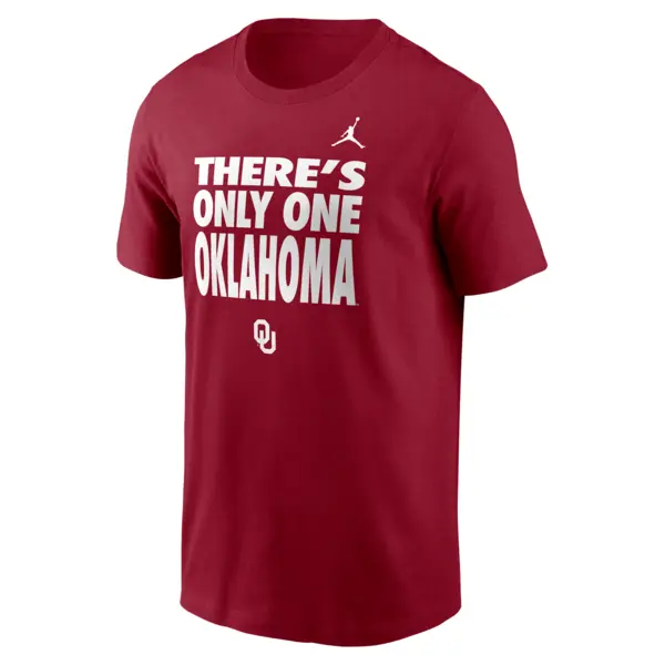 JORDAN Oklahoma Sideline Slogan Brand Dri-fit College Long-sleeve T-shirt - Red