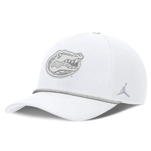 JORDAN Florida Sideline Rope Rise Brand College Adjustable Hat - White