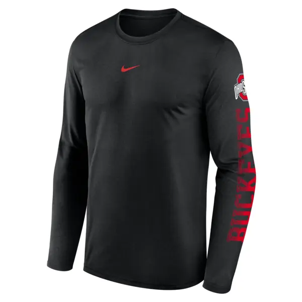 Nike Ohio State Primetime Stack Legend Dri-fit College Long-sleeve T-shirt - Black