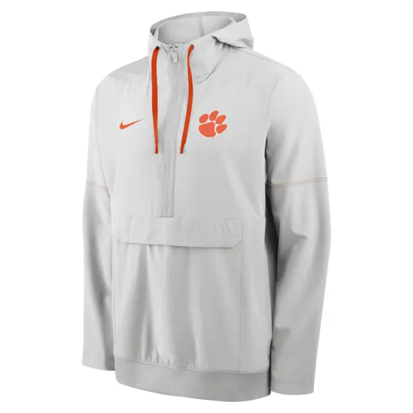 Nike Clemson Sideline Anorak College 1/2-zip Hooded Jacket - Grey
