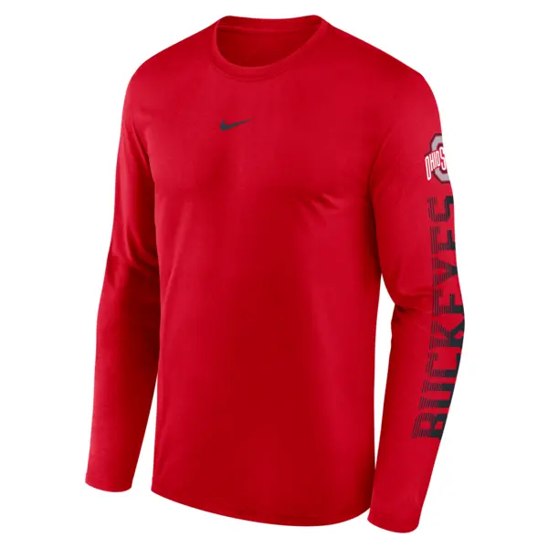 Nike Ohio State Primetime Stack Legend Dri-fit College Long-sleeve T-shirt - Red