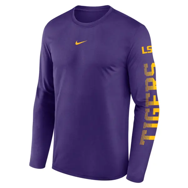 Nike Lsu Primetime Stack Legend Dri-fit College Long-sleeve T-shirt - Purple