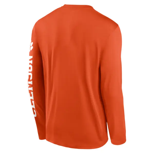 Nike Clemson Primetime Stack Legend Dri-fit Long Sleeve Shirt - Orange