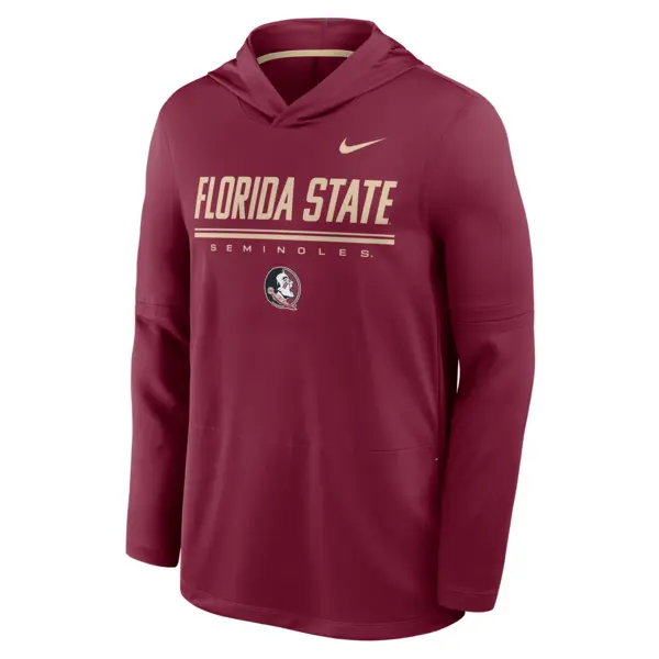 Nike Florida State Sideline Dri-fit College Long-sleeve Hooded Top - Red