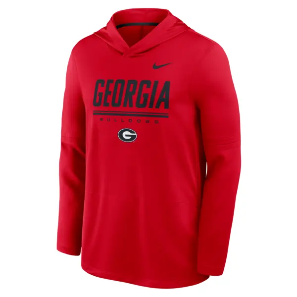 Nike Georgia Sideline Dri-fit College Long-sleeve Hooded Top - Red