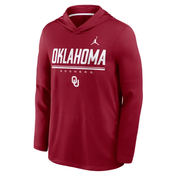 JORDAN Oklahoma Sooners Brand Dri-fit Hooded Top - Red