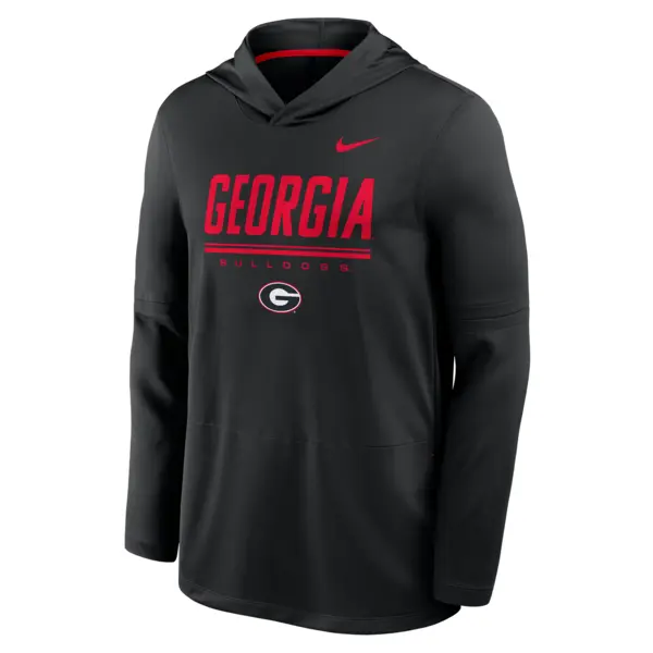 Nike Georgia Sideline Dri-fit College Long-sleeve Hooded Top - Black