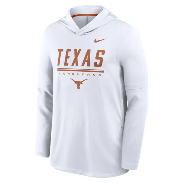 Nike Texas Sideline Dri-fit College Long-sleeve Hooded Top - White