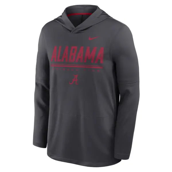 Nike Alabama Sideline Dri-fit College Long-sleeve Hooded Top - Grey