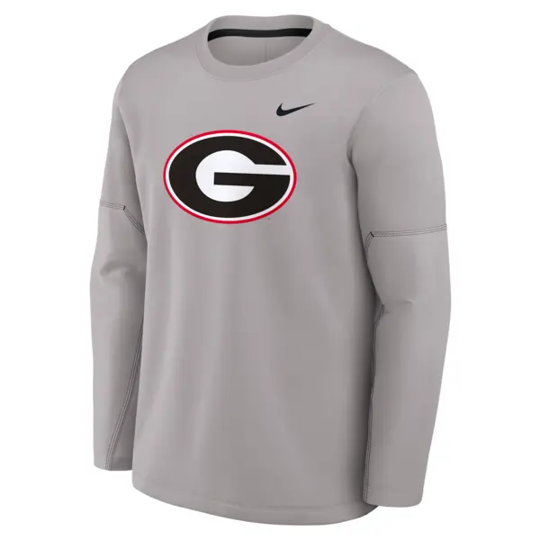 Nike Georgia Sideline Coaches Therma-fit College Long-sleeve T-shirt - Grey