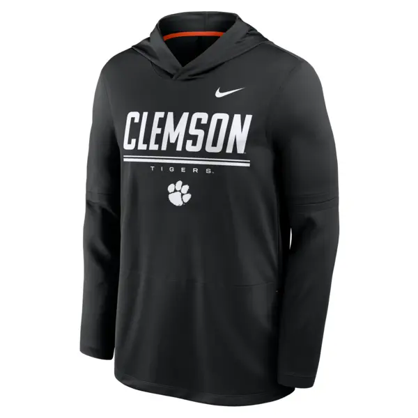 Nike Clemson Sideline Dri-fit College Long-sleeve Hooded Top - Black