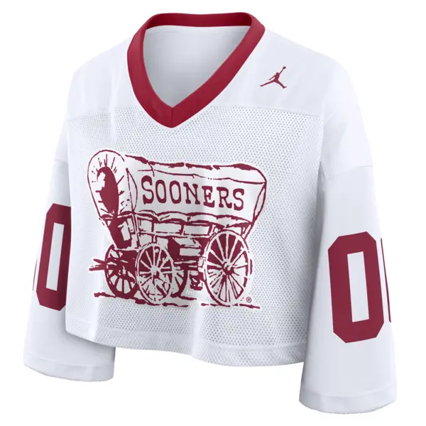 Nike Jordan Brand Oklahoma Sooners Dri-fit Cropped Jersey - White