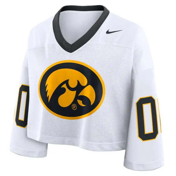 Nike Iowa Hawkeyes Cropped College Jersey - White