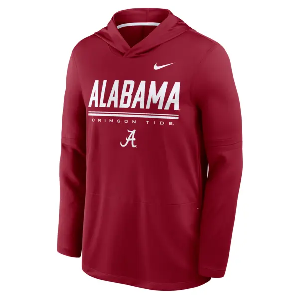 Nike Alabama Sideline Dri-fit College Long-sleeve Hooded Top - Red