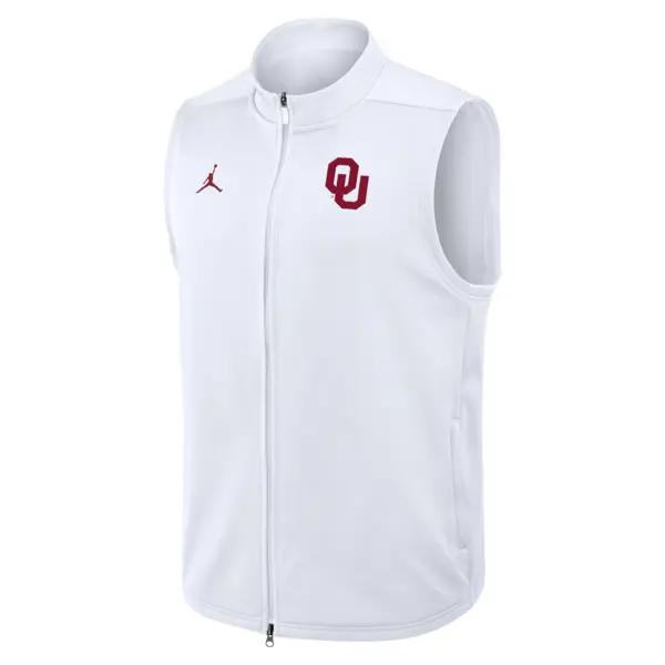 JORDAN Oklahoma Primetime Victory Brand Therma-fit College Full-zip Vest - White