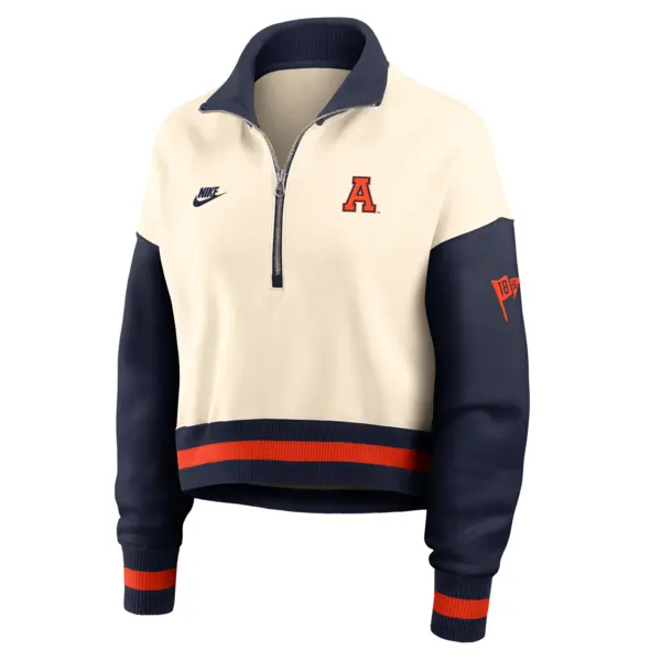 Nike Auburn Legacy Cropped Oversized 1/4-zip Crew
