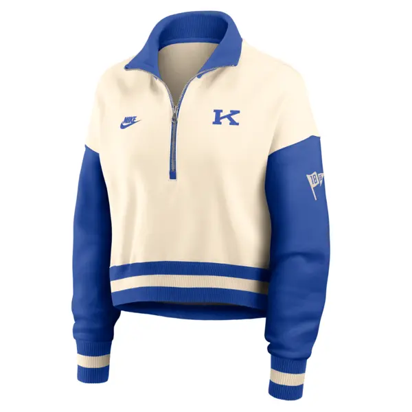 Nike Kentucky Legacy College Cropped Oversized 1/4-zip Crew - Brown