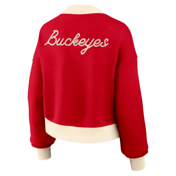 Nike Ohio State Academic College Oversized Cropped Full-zip Bomber Jacket