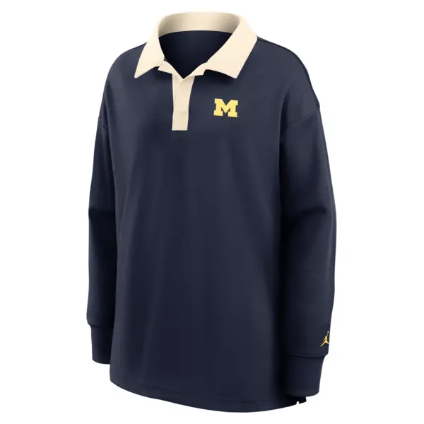 Nike Michigan Academic Jordan Brand Dri-fit Oversized Long-sleeve Polo - Blue