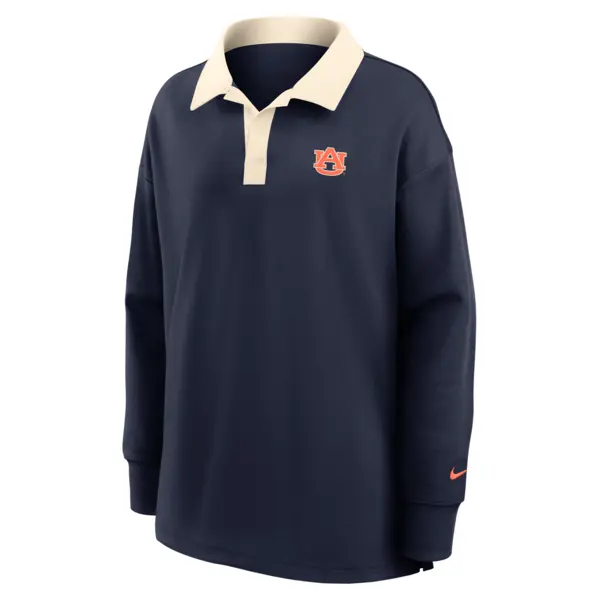 Nike Auburn Academic Dri-fit Oversized Long-sleeve Polo - Blue