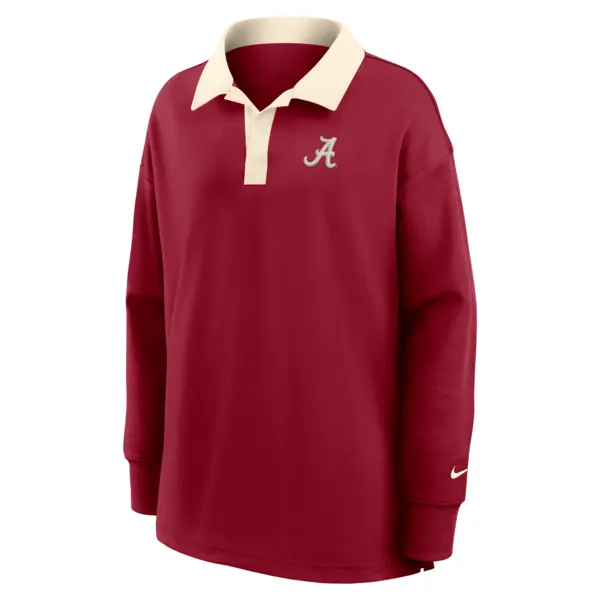 Nike Dri-fit Oversized Long-sleeve Polo - Red