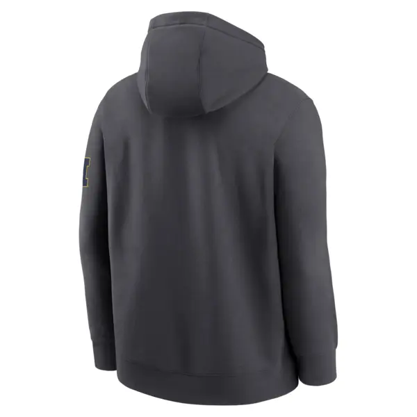 JORDAN Brand Michigan Sideline Club Pullover Hoodie - Grey