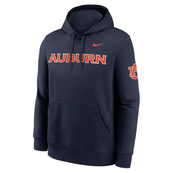 Nike Auburn Sideline Club College Pullover Hoodie - Blue