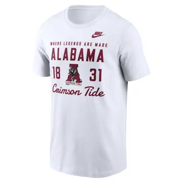 Nike Alabama Legacy Stacked Est College T-shirt - White