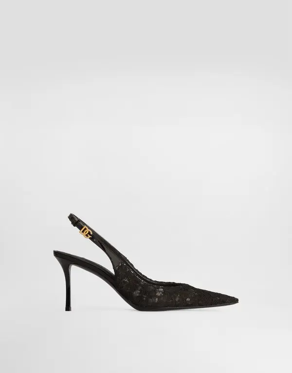 Dolce & Gabbana Lace Slingback Pumps - Black