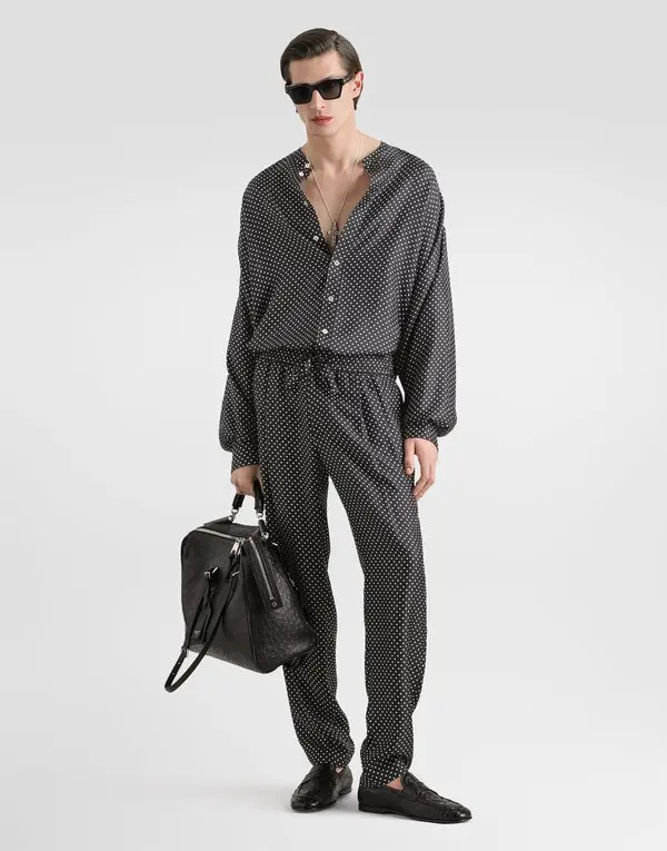Dolce & Gabbana Polka Dot-print Silk Twill Trousers